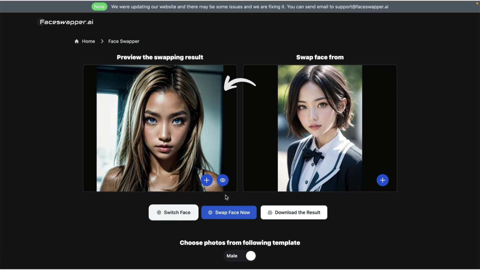 手軽にDeepFake画像が作れる！faceswapper.aiがシンプル操作で簡単｜AI美女のつくりかた