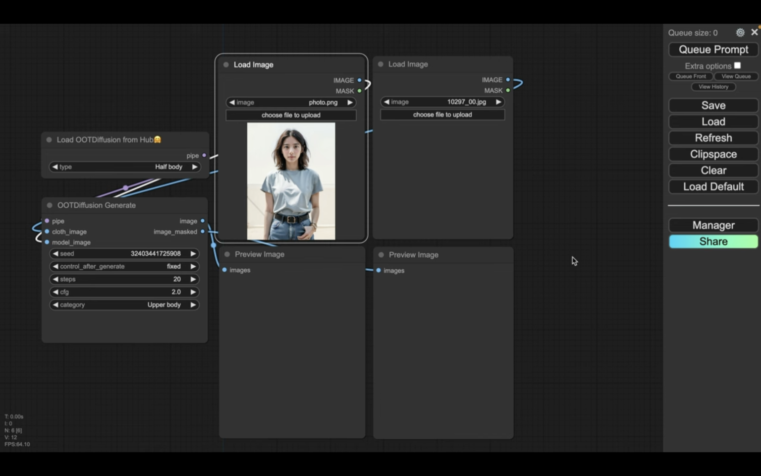 ComfyUIでOOTDiffusionを使って画像の指定だけでAI美女が生着替えさせる方法とは？｜AI美女のつくりかた