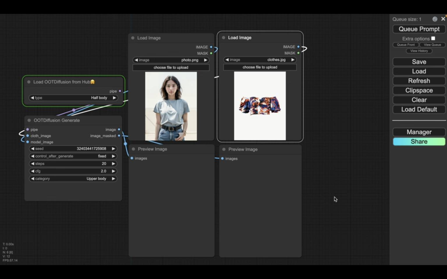ComfyUIでOOTDiffusionを使って画像の指定だけでAI美女が生着替えさせる方法とは？｜AI美女のつくりかた